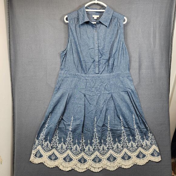 Westport 1962 | Dresses | Westport 962 Womens Dress 18 Jean Denim Lace ...
